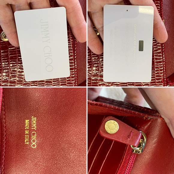 Jimmy Choo | Bags | Jimmy Choo Bold Red Alligator Leather Clutch Bag ...